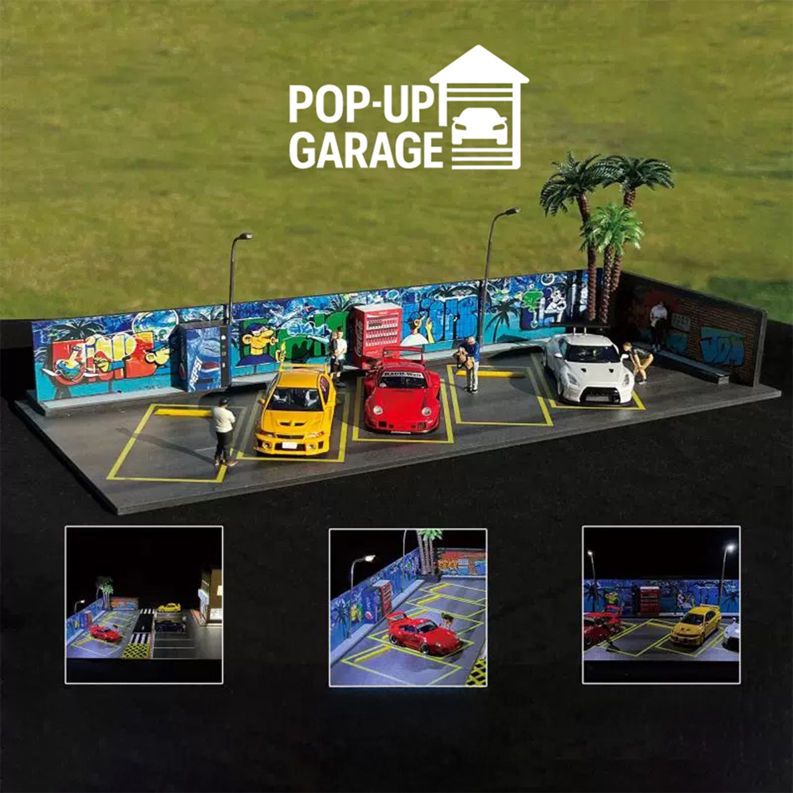 Graffiti Parking Lot Street Scene | 3D Display Pods | Pop-Up Garage ...